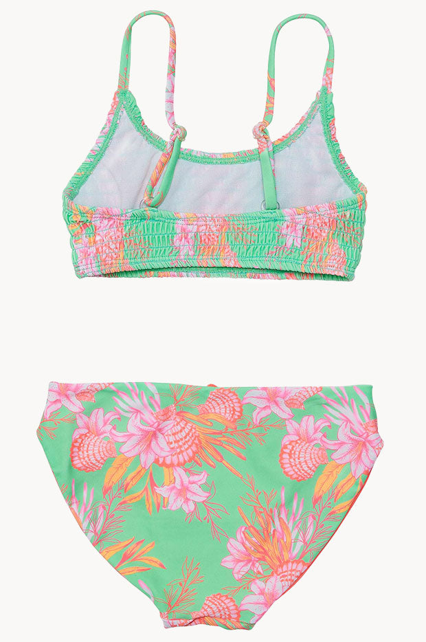 Snapper Rock Girls Coastal Shells Crop Set Green | Swimwear Galore AU