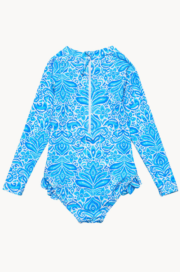 Snapper Rock Girls Santorini Blue Sunsuit | Swimwear Galore US