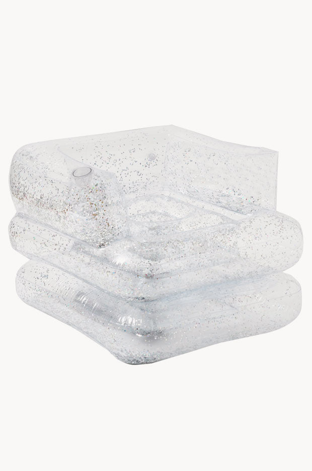 Sunny Life Glitter Inflatable Lilo Chair Clear | Swimwear Galore AU