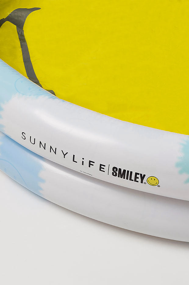 Sunny Life - Smiley Inflatable Pool - Yellow/Blue | Swimwear Galore AU