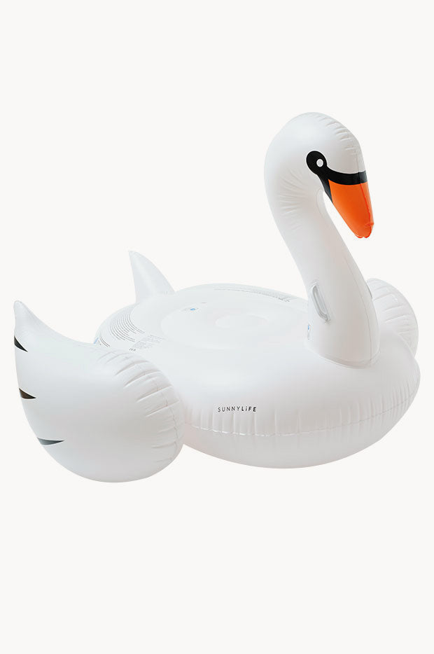 Sunny Life - Swan Luxe Ride On Float - White | Swimwear Galore AU
