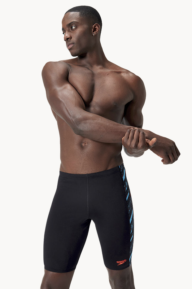 Speedo - Mens Hyperboom Panel Jammer - Black/Blue | Swimwear Galore AU