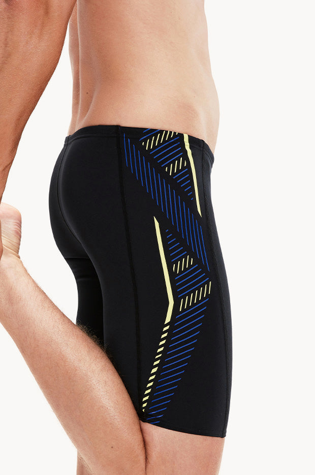Speedo - Mens Tech Panel Jammer - Black/Blue | Swimwear Galore AU