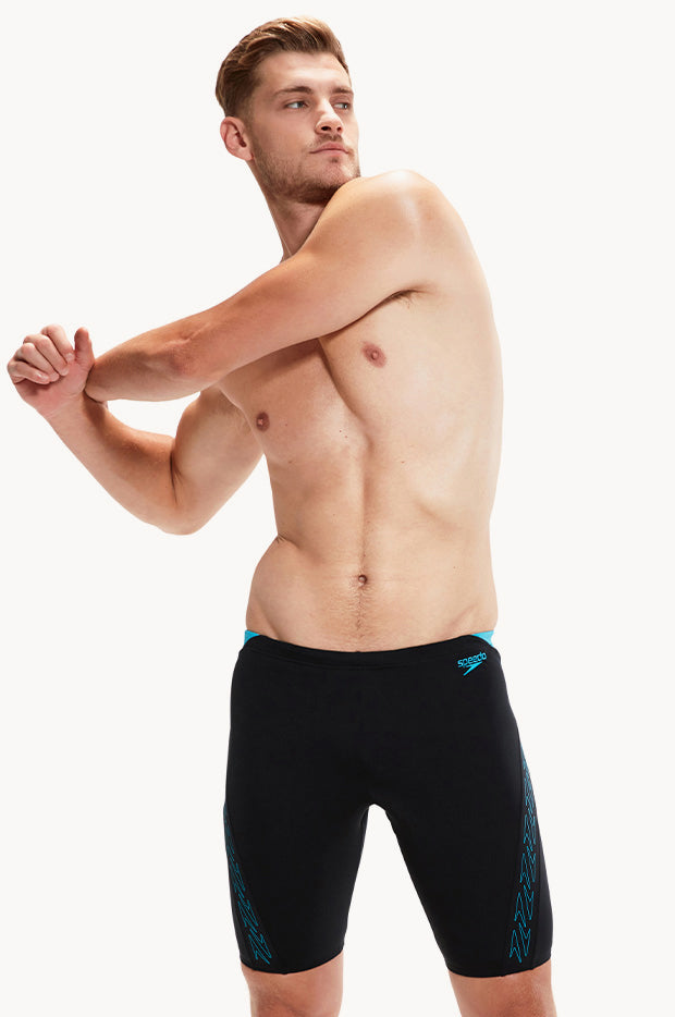 Speedo Mens Hyperboom Splice Jammer Black/Blue | Swimwear Galore AU