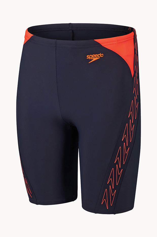 Speedo Boys Boom Splice Jammer Navy/Orange | Swimwear Galore US