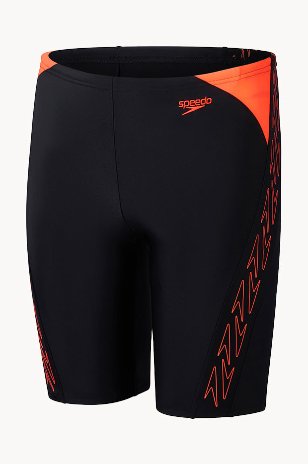 Speedo - Boys Hyperboom Splice Jammer - Black/Red | Swimwear Galore AU