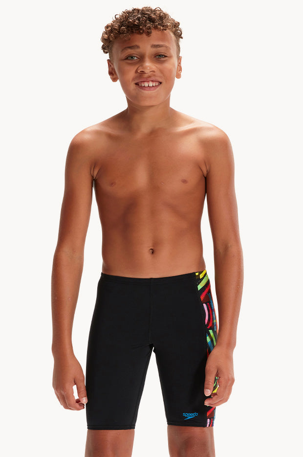 Speedo - Boys Digital Panel Jammer - Black/Multi | Swimwear Galore US