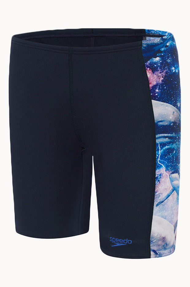 Speedo - Boys Digi Panel Jammer - Navy/Blue | Swimwear Galore AU