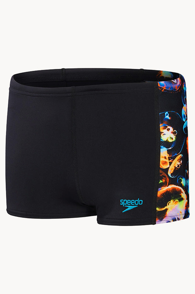 Speedo - Boys Digital Allover Aquashort - Black/Multi | Swimwear Galore AU