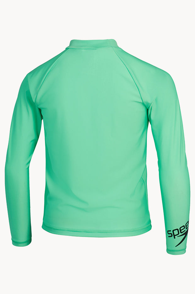 Speedo - Boys Long Sleeve Suntop - Green | Swimwear Galore AU