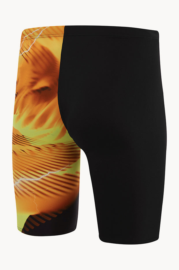 Speedo - Mens Lightning V Cut Jammer - Black/Orange | Swimwear Galore AU