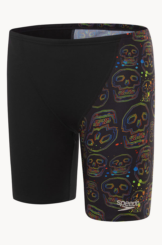 Speedo - Boys Skull V Cut Jammer - Black/Multi | Swimwear Galore AU