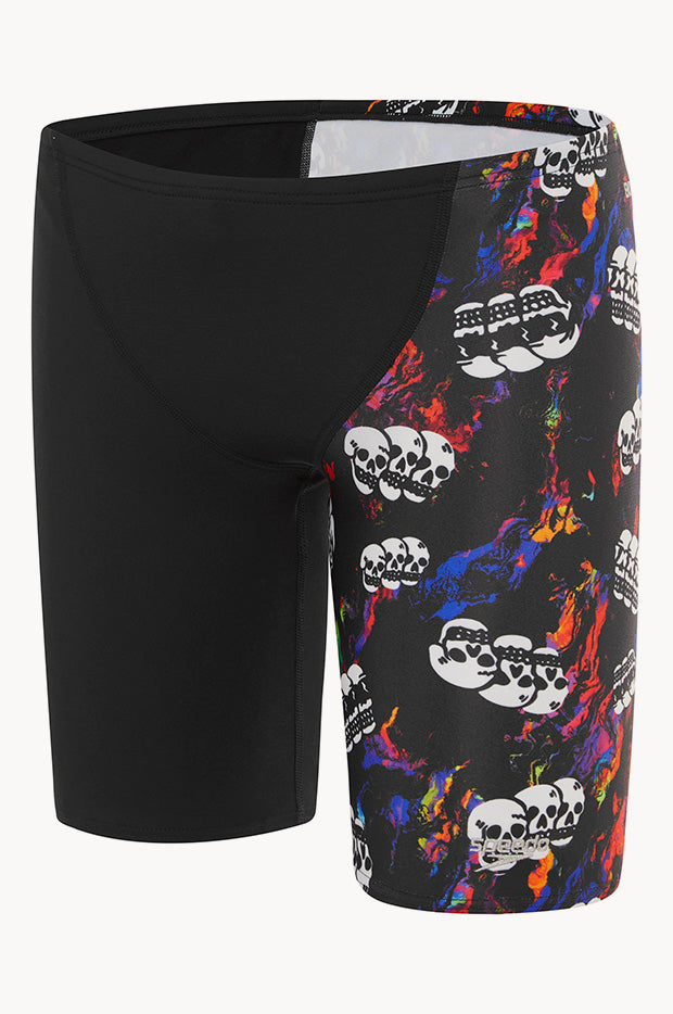 Speedo - Boys Skull V Cut Jammer - Black/Multi | Swimwear Galore AU