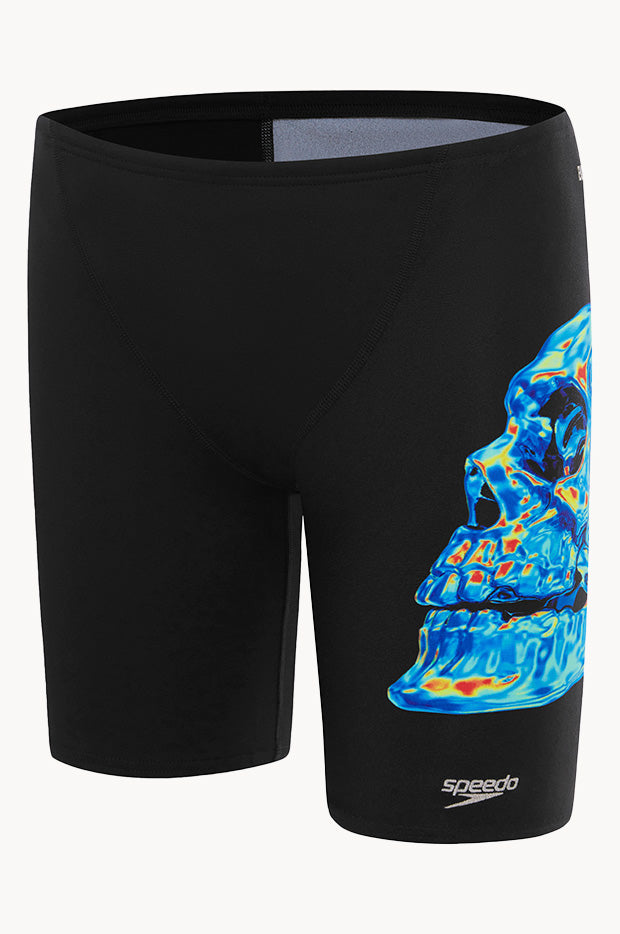 Speedo - Boys Skull V Cut Jammer - Black/Blue | Swimwear Galore AU