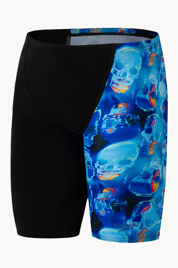 Speedo - Boys Skull V Cut Jammer - Black/Cobalt | Swimwear Galore AU