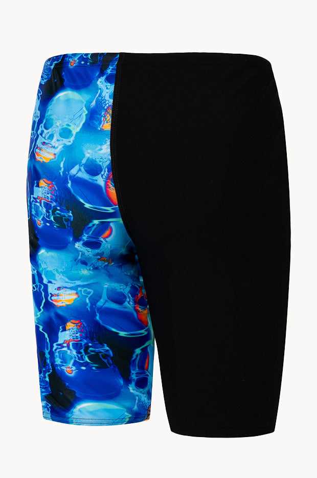 Speedo - Boys Skull V Cut Jammer - Black/Cobalt | Swimwear Galore AU