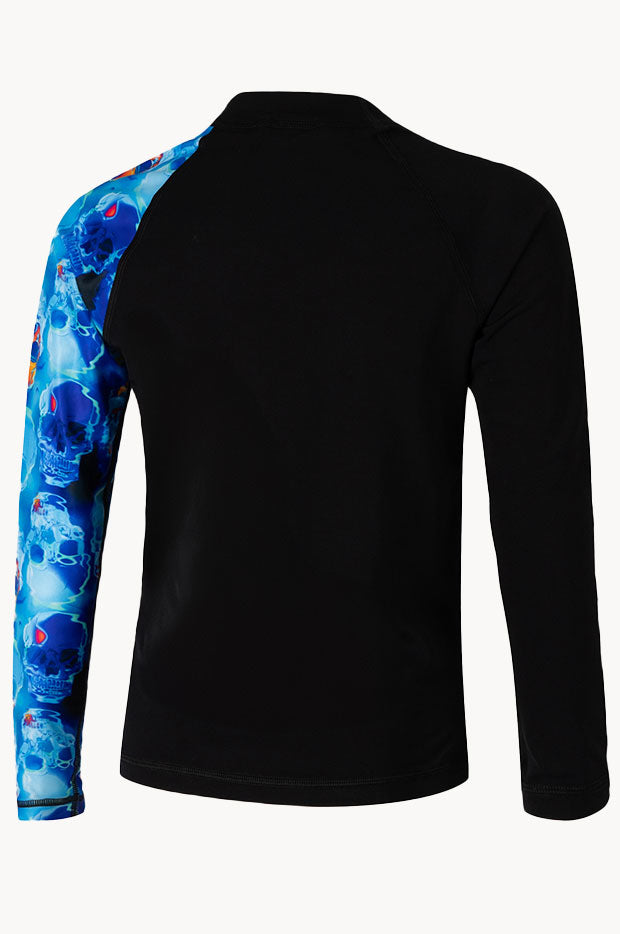 Speedo - Boys Skull Suntop - Black/Cobalt | Swimwear Galore US