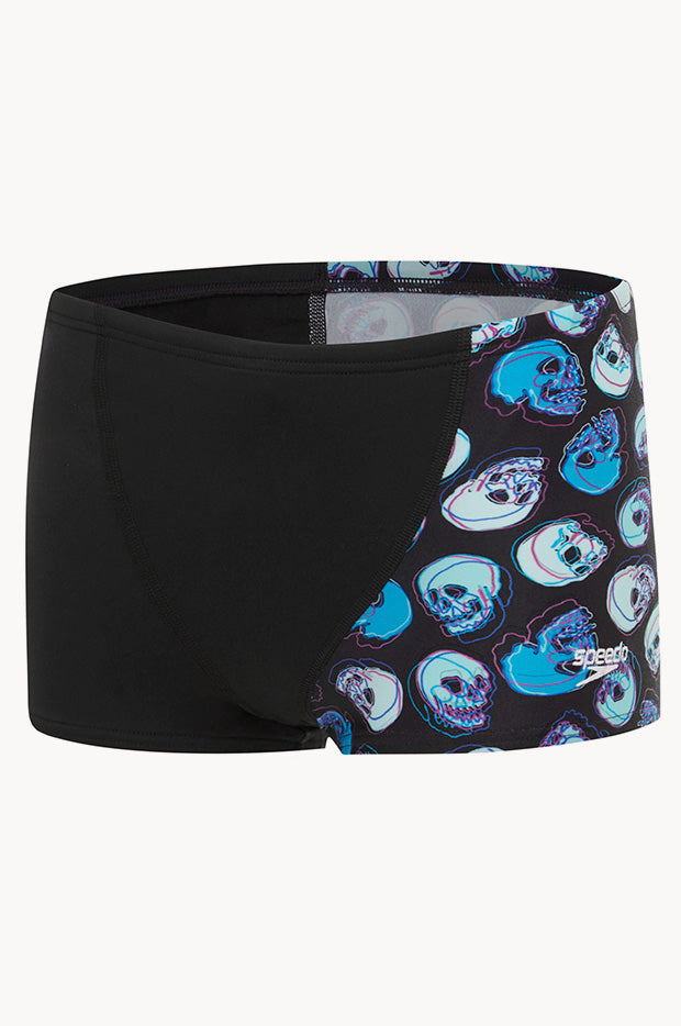 Speedo - Boys Skull V Cut Aquashort - Black/Blue | Swimwear Galore AU