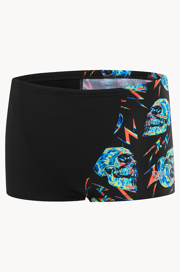 Speedo - Boys Skull V Cut Aquashort - Black/Multi | Swimwear Galore AU
