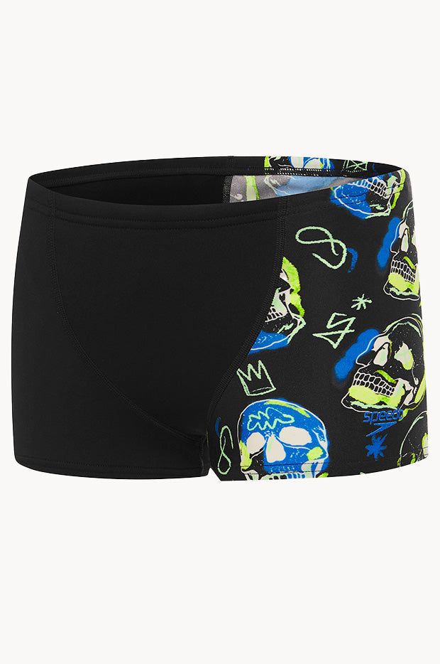 Speedo - Boys Skull Aquashort - Black/Blue | Swimwear Galore AU