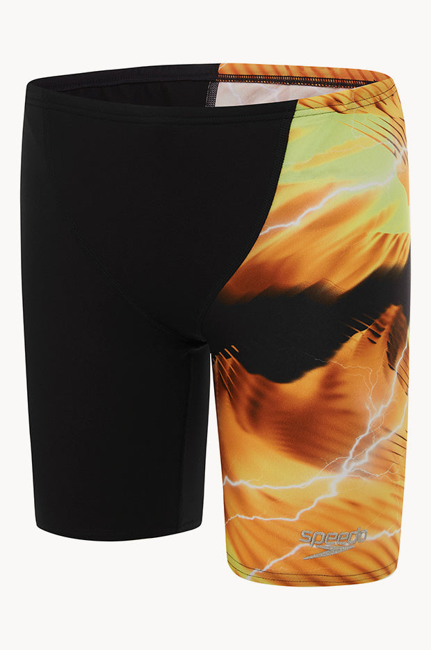 Speedo Boys Lightning V Cut Jammer Black/Orange | Swimwear Galore AU