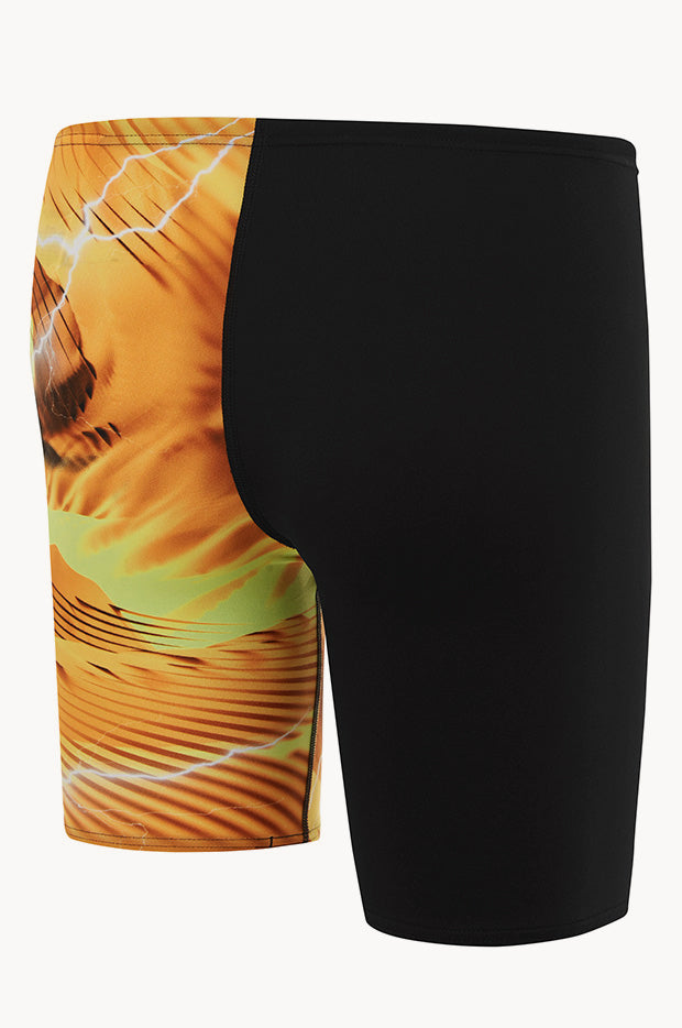 Speedo Boys Lightning V Cut Jammer Black/Orange | Swimwear Galore AU