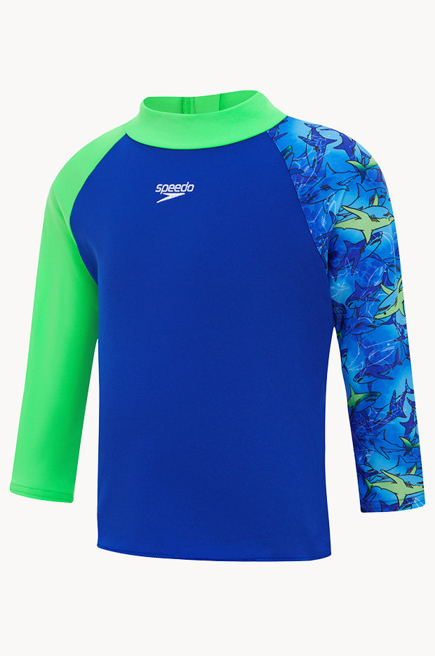 Speedo - Boys Under The Sea Suntop - Green/Blue | Swimwear Galore AU