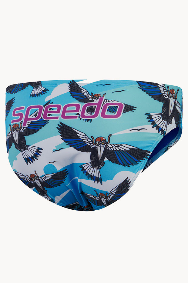 Speedo - Mens Swoopy Bois Escape Brief - Blue/White | Swimwear Galore US