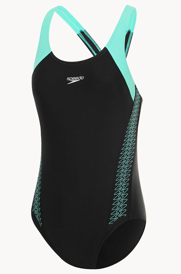 Speedo - Hyperboom Splice Racerback One Piece - Black/Arctic