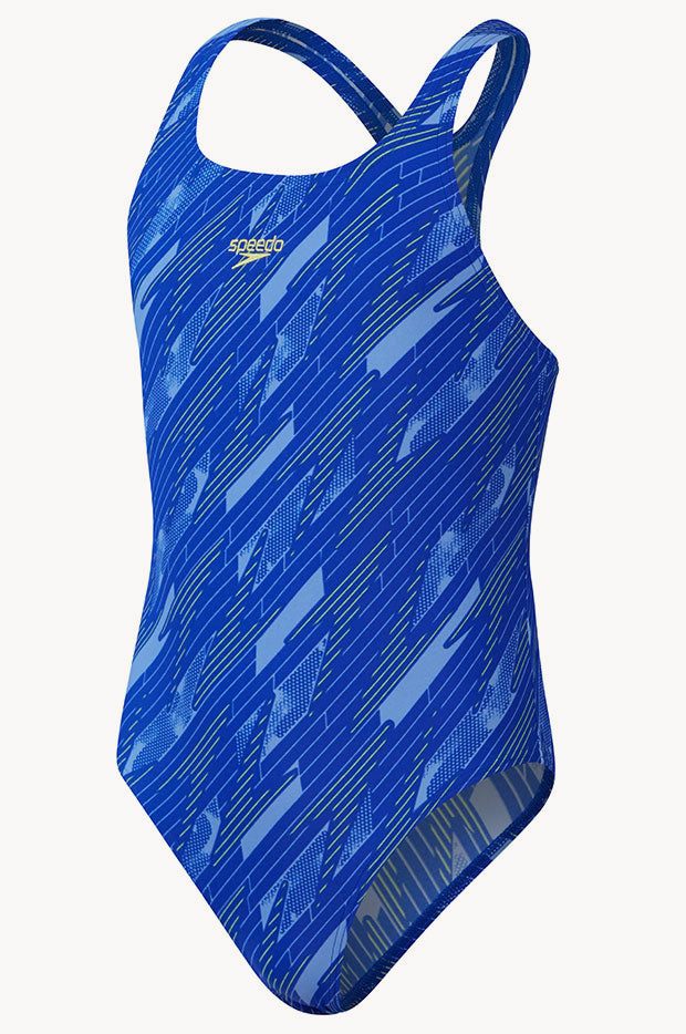 Speedo - Girls Hyperboom Allover Medalist One Piece - Cobalt
