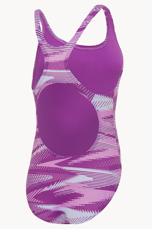 Speedo - Girls Hyperboom Allover Medalist One Piece - Purple