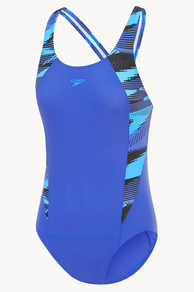 Speedo Girls Hyperboom Splice Muscleback One Piece Cobalt | Swimwear ...