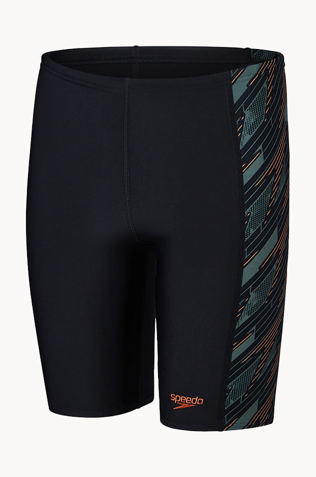 Speedo - Boys Hyperboom Panel Jammer - Black/Orange | Swimwear Galore AU