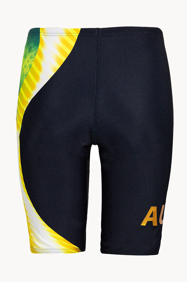 Speedo - Boys Aus Replica Printed Jammer - Navy/Green | Swimwear Galore US
