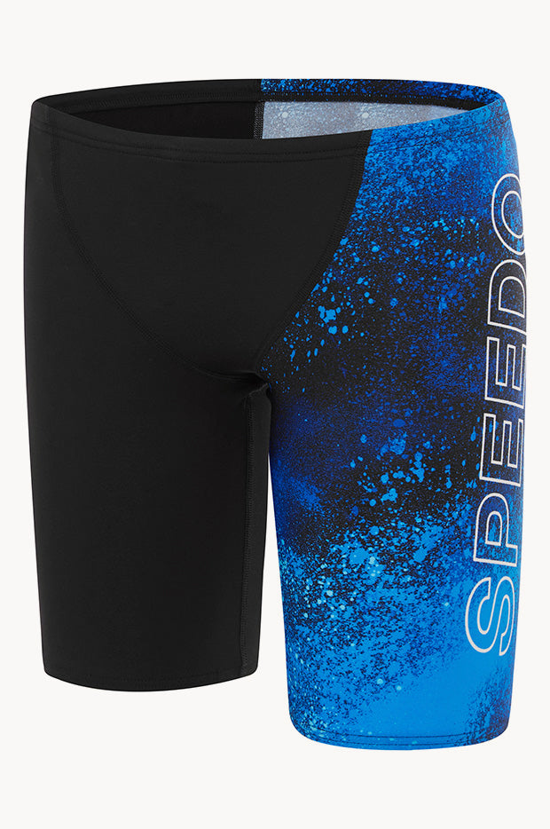 Speedo - Boys Incite V Cut Jammer - Black/Blue | Swimwear Galore US