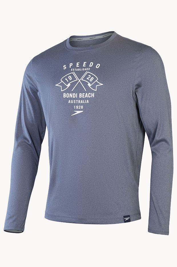 Speedo - Mens Graphic Suntop - Navy | Swimwear Galore AU