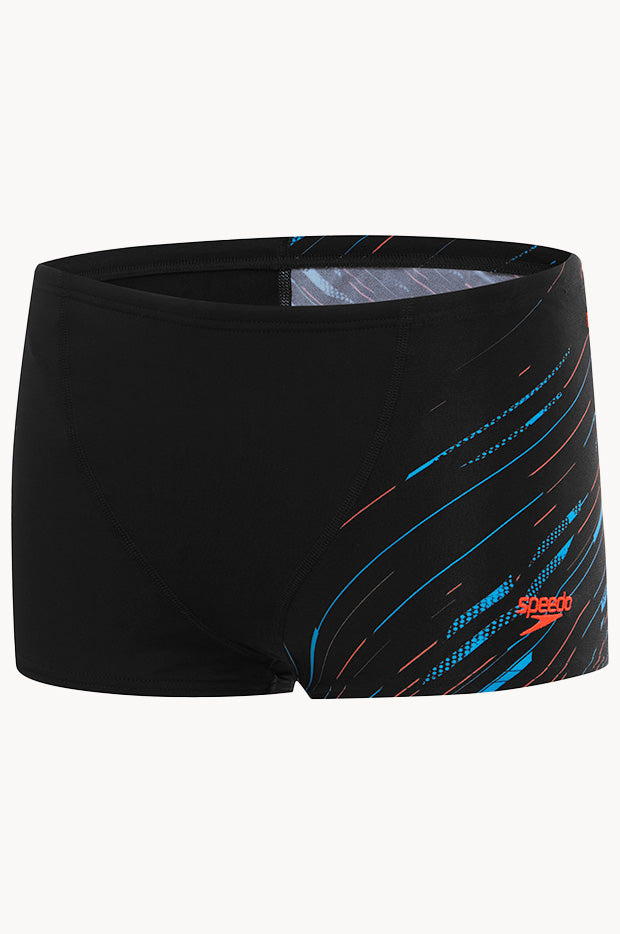 Speedo - Boys Allover Hyperboom V Cut Aquashort - Black/Blue