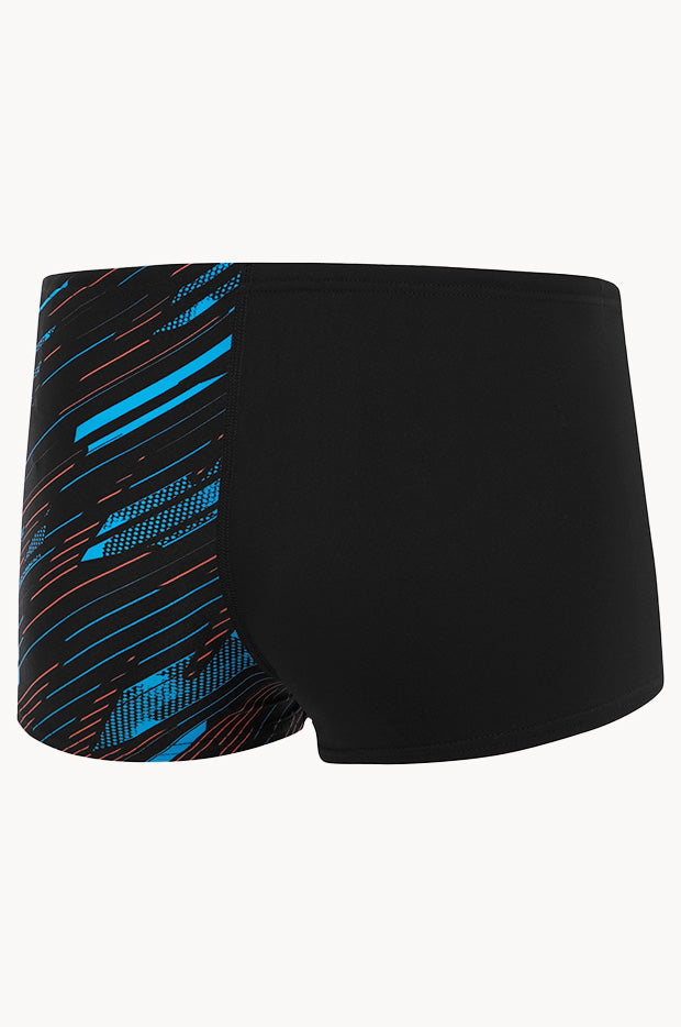 Speedo - Boys Allover Hyperboom V Cut Aquashort - Black/Blue