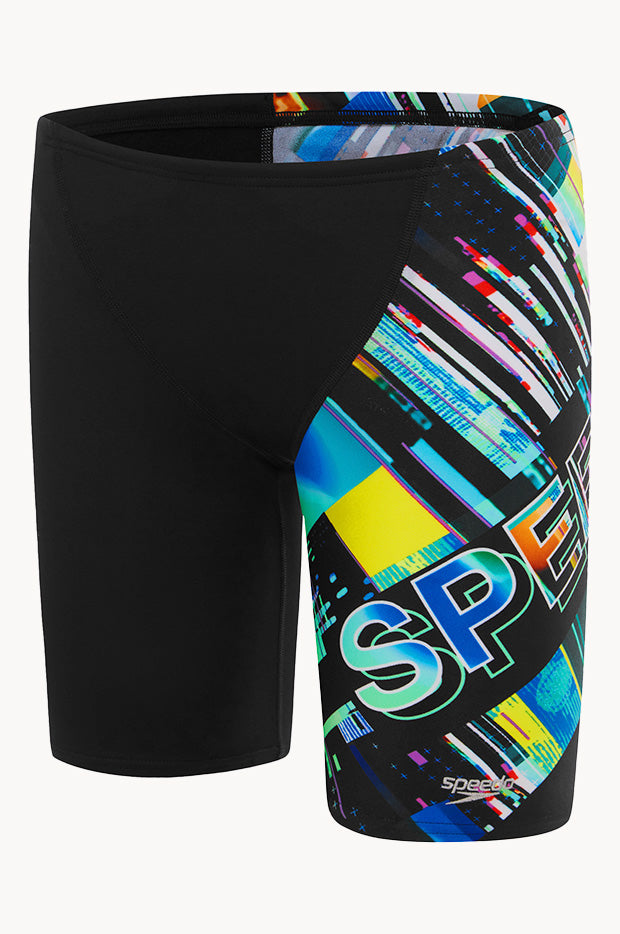 Speedo - Boys Incite V Cut Jammer - Black/Multi | Swimwear Galore AU