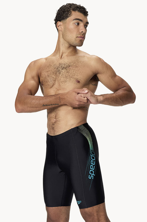 Speedo - Mens Sport Logo Jammer - Black/Blue | Swimwear Galore EU