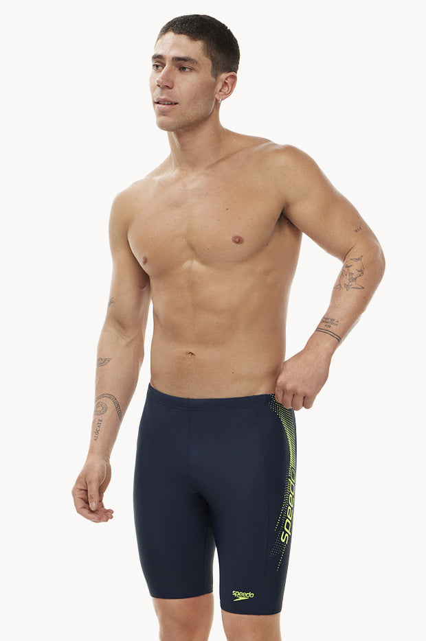 Speedo Mens Sport Logo Jammer Navy/Yellow | Swimwear Galore US