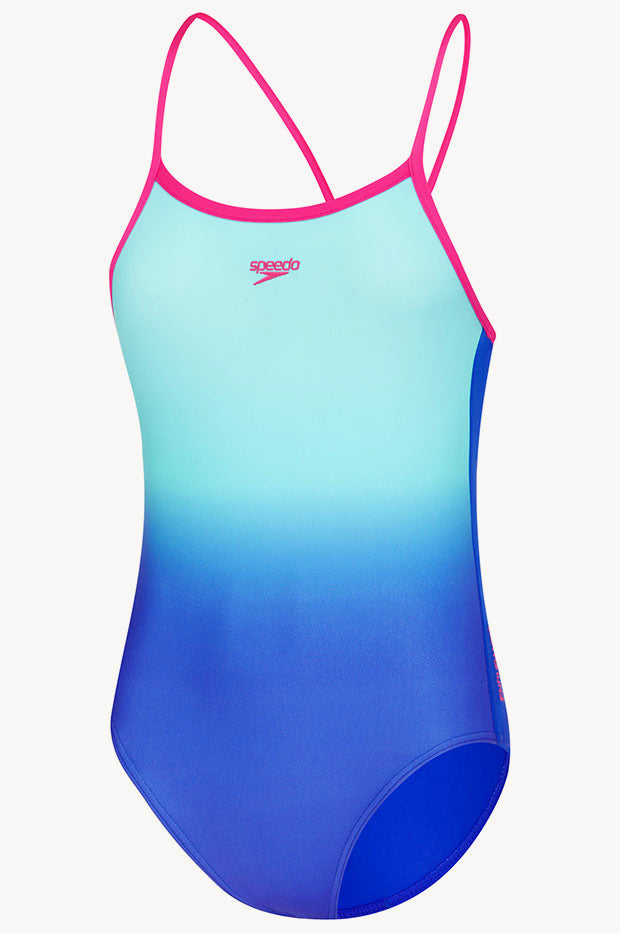 Speedo Girls Ombre Thin Strap One Piece | Swimwear Galore AU