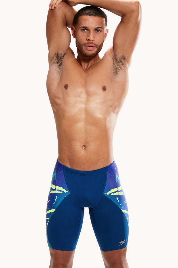 Speedo - Mens Placement V Cut Jammer - Navy/Purple | Swimwear Galore AU