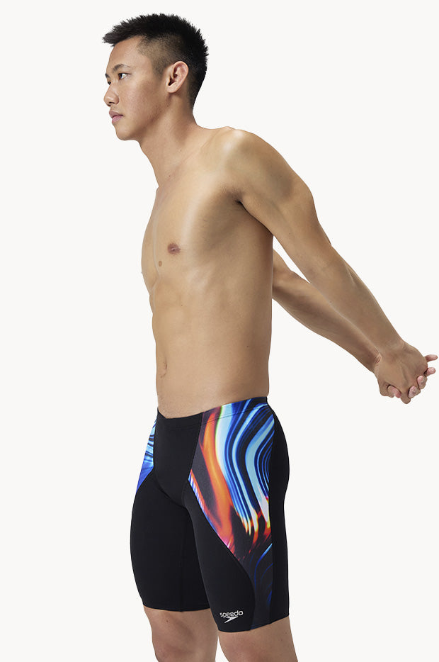 Speedo Mens Lava Blur Digital V-cut Jammer Black/Multi | Swimwear Galore AU