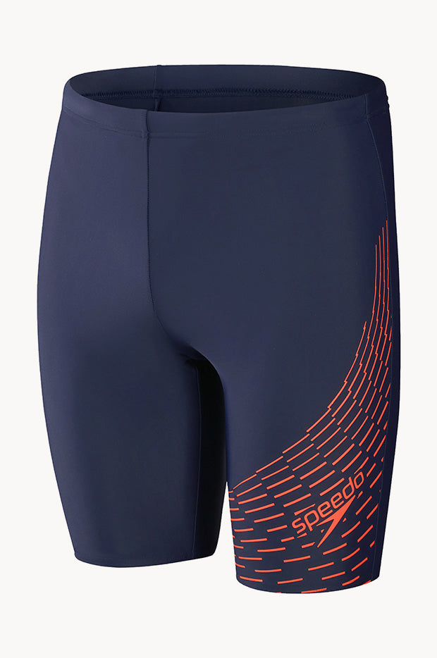 Speedo - Mens Medley Logo Jammer - Navy/Orange | Swimwear Galore AU