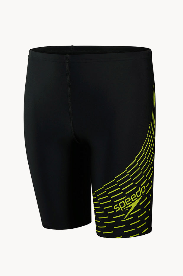 Speedo Boys Medley Logo Jammer Black/Lime | Swimwear Galore US