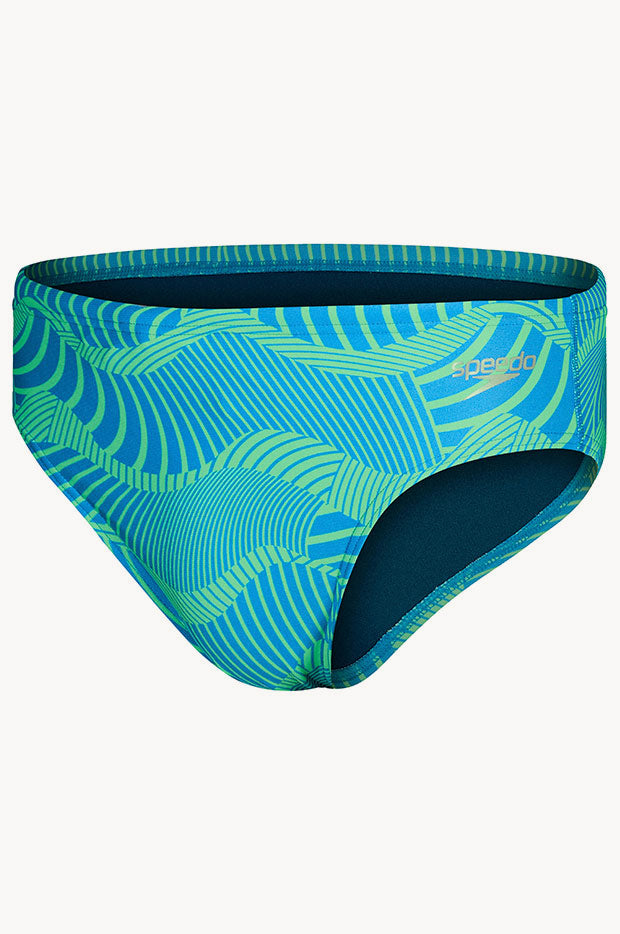 Speedo - Mens Allover Digital 8cm Brief - Green/Blue | Swimwear Galore AU