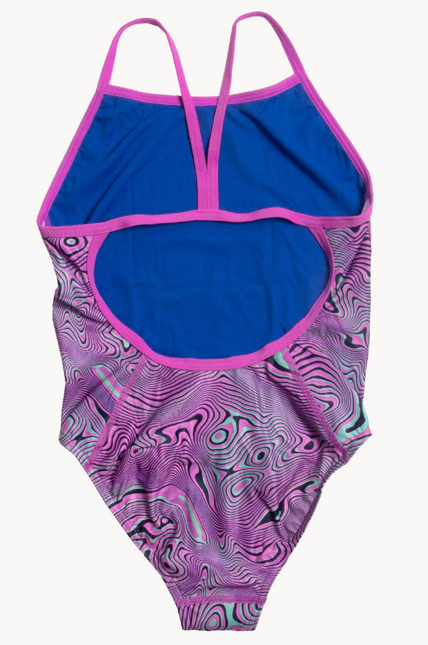 Speedo - Girls Allover V Back One Piece - Orchid | Swimwear Galore AU
