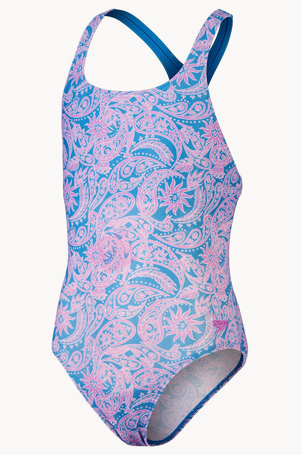 Speedo - Girls Allover Medalist One Piece - Violet | Swimwear Galore US