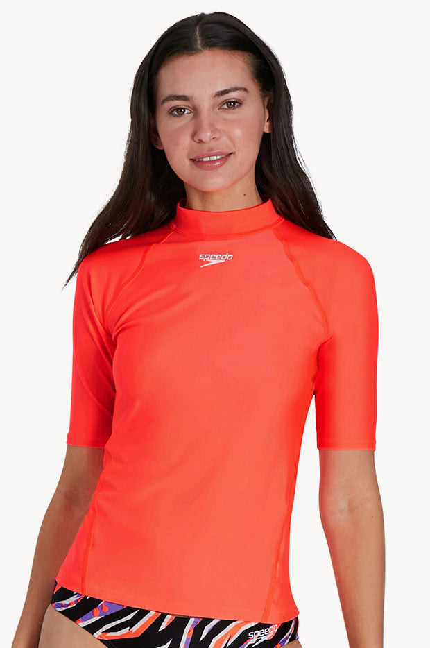 Speedo - Short Sleeve Swim Suntop - Siren | Swimwear Galore AU